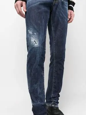 Dsquared2 Slim-fit Distressed Jeans - Blue