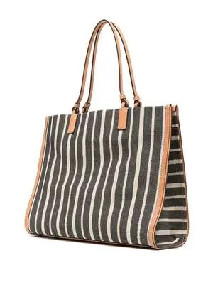 Tory Burch Ella Striped Canvas Tote Bag
