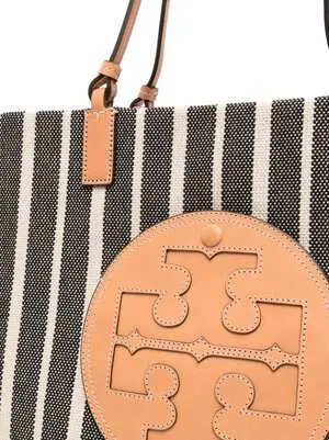 Tory Burch Ella Striped Canvas Tote Bag
