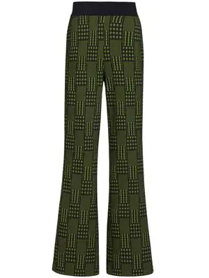 Marni Checked Jersey Flared Trousers