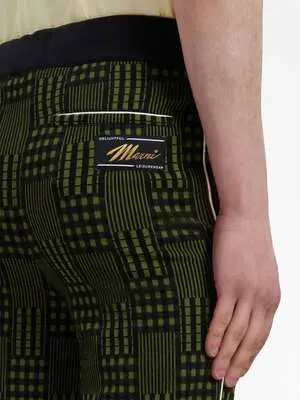Marni Checked Jersey Flared Trousers