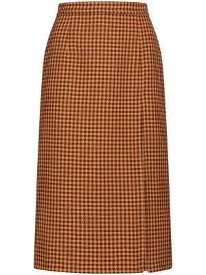 Marni Checked Midi Skirt