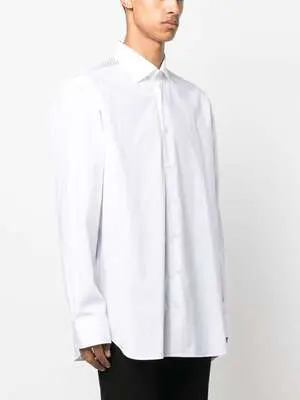 Raf Simons Mesh-detail Cotton Shirt - White