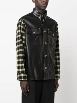 Versace Checked-panel Shirt Jacket