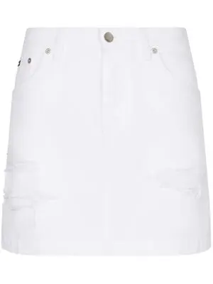 Dolce & Gabbana Denim Miniskirt - White