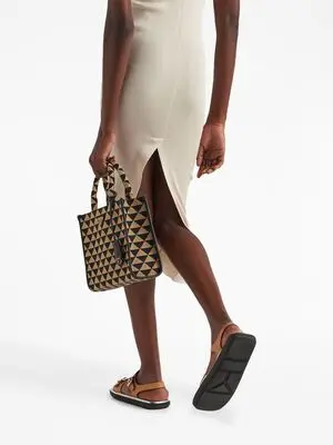 Prada Logo-intarsia Silk Midi Dress