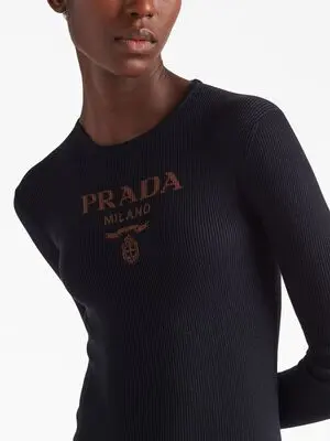 Prada Logo-print Silk Midi Dress
