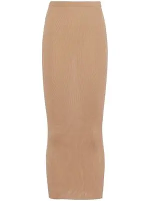 Prada High-rise Ribbed Silk Skirt