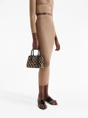 Prada High-rise Ribbed Silk Skirt