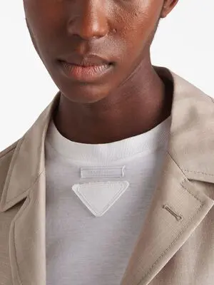 Prada - Triangle-logo Jersey T-shirt