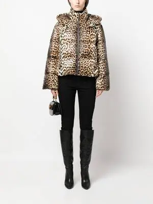Roberto Cavalli Leopard-print Padded Jacket