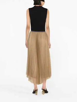 Fabiana Filippi Pleated Midi Skirt - Brown