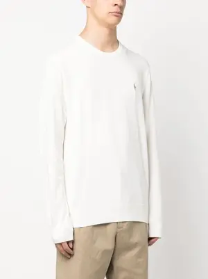 Polo Ralph Lauren Embroidered-logo Cotton-cashmere Blend Jumper - White