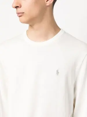 Polo Ralph Lauren Embroidered-logo Cotton-cashmere Blend Jumper - White