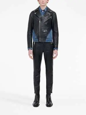 Alexander McQueen Leather Slim Fit Cropped Trousers