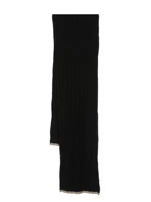 Brunello Cucinelli Ribbed-knit Cashmere Scarf - Black