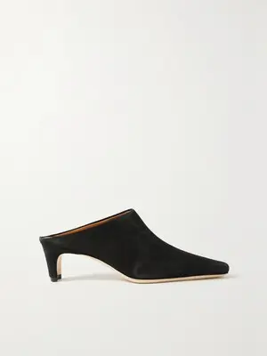 Staud Wally Suede Mules - Black