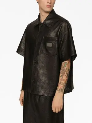 Dolce & Gabbana Logo-plaque Leather Shirt
