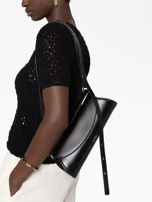 JIL SANDER Small Cannolo Shoulder Bag - Black