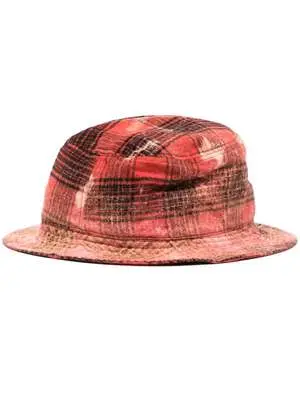 We11Done Logo-patch Checked Bucket Hat