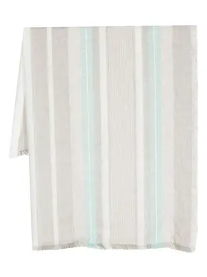 Peserico Striped Frayed-edge Scarf