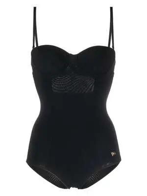 Dolce & Gabbana Logo-plaque Swimsuit - Black