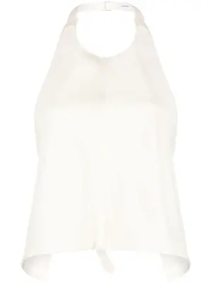 Wardrobe.NYC Halterneck Wool Top - Neutrals