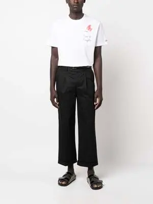 PT TORINO Pleated Cropped Trousers - Black