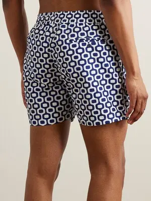 Frescobol Carioca Slim-fit Short-length Printed Recycled Swimshorts - Blue