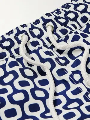 Frescobol Carioca Slim-fit Short-length Printed Recycled Swimshorts - Blue
