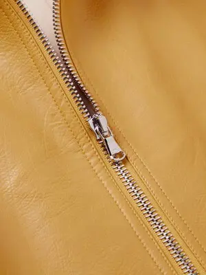 SéFr Truth Faux Leather Jacket In Yellow - 50% Off | Editorialist