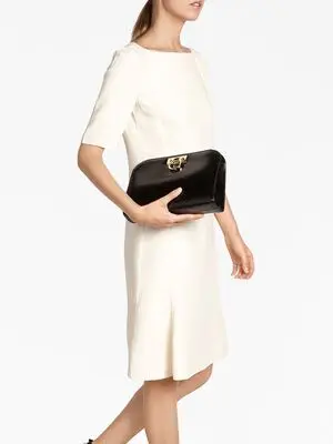 FERRAGAMO Diana Leather Clutch