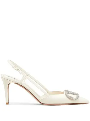 Valentino Garavani Vlogo Signature Slingback Pumps 80mm - White