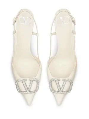 Valentino Garavani Vlogo Signature Slingback Pumps 80mm - White