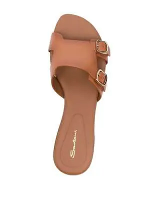 Santoni Double-buckle Leather Sandals - Brown