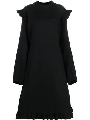 Vetements Ruffle-detail Midi Dress - Black