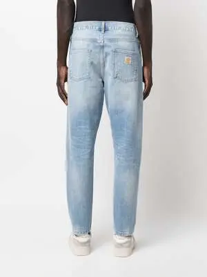 Carhartt Work In Progress Newel Logo-patch Straight-leg Jeans