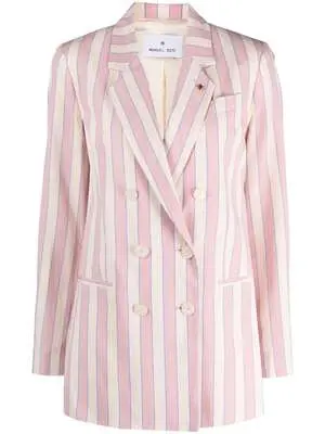 MANUEL RITZ Vertical-stripe Double-breasted Blazer