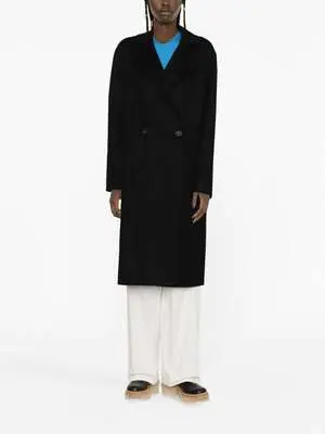 Stella McCartney Double-breasted Wool Coat - Black