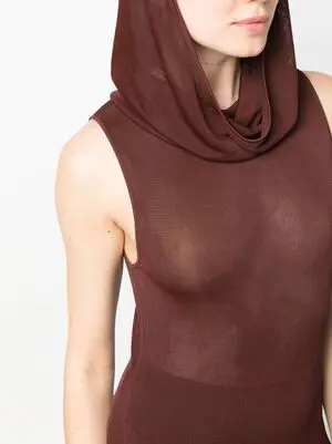 Saint Laurent Hooded Maxi Dress - Red
