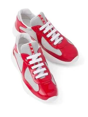 Prada America's Cup Biker Fabric Sneakers - Red