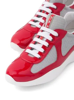 Prada America's Cup Biker Fabric Sneakers - Red