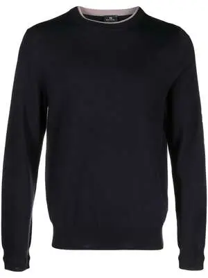 Paul Smith Logo-embroidered Merino Jumper - Blue