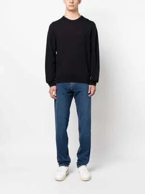 Paul Smith Logo-embroidered Merino Jumper - Blue