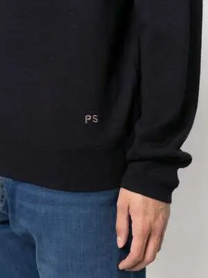 Paul Smith Logo-embroidered Merino Jumper - Blue
