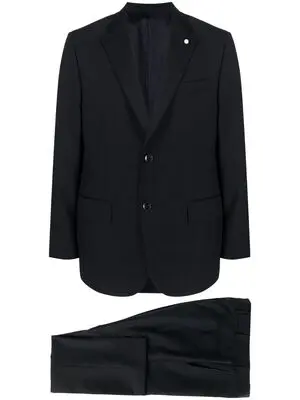 LUIGI BIANCHI MANTOVA Single-breasted Virgin-wool Suit - Blue