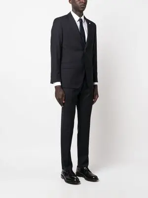 LUIGI BIANCHI MANTOVA Single-breasted Virgin-wool Suit - Blue