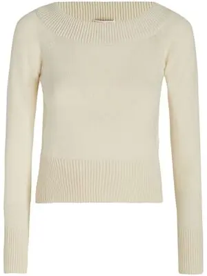 Alexander McQueen Off-shoulder Jumper - Neutrals