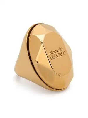 Alexander McQueen The Faceted Stone Ring - Gold