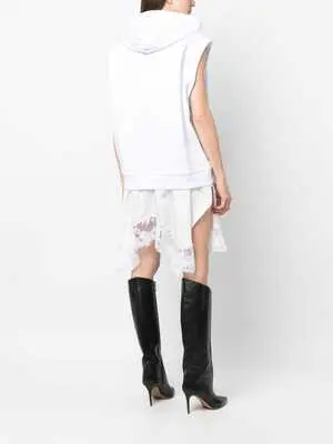MSGM Logo-print Lace-trim Minidress